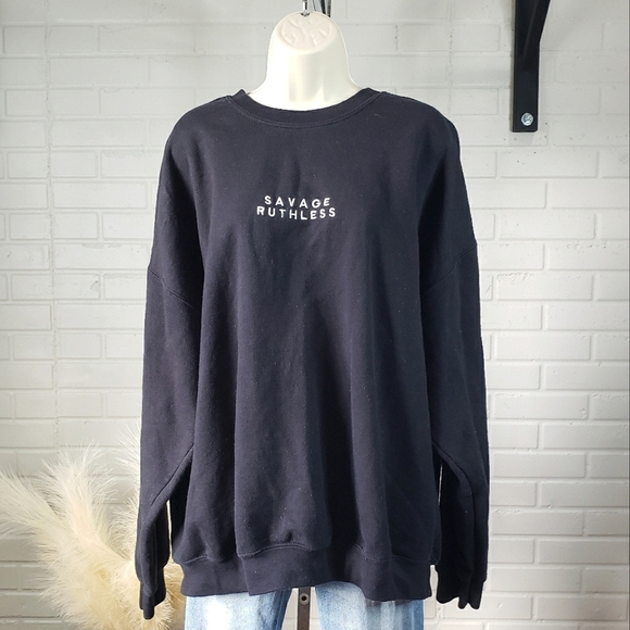 savage ruthless | Sweaters | Savage Ruthless Black Logo Crewneck ...
